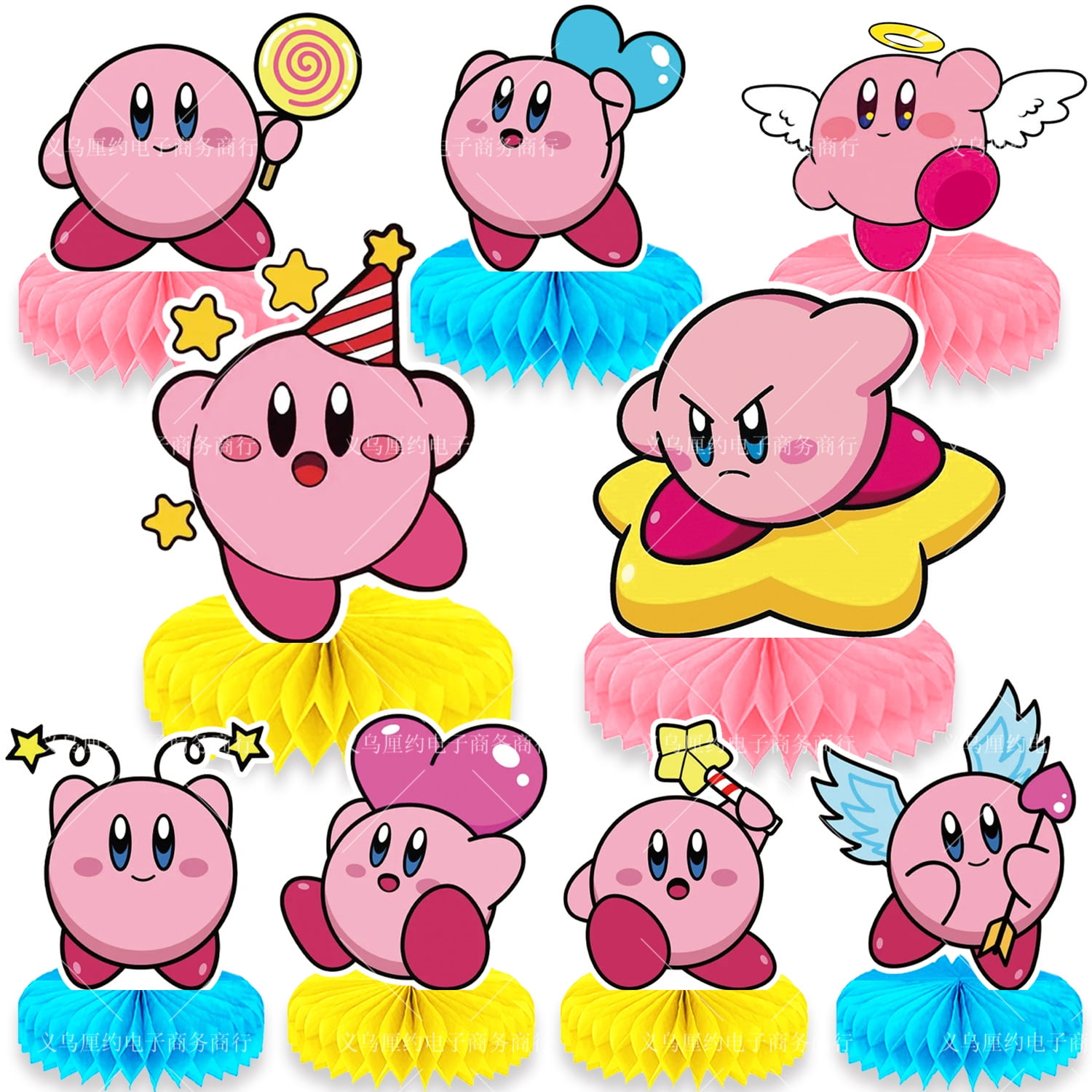 9PCS Kirby Centerpieces Decorations, Kirby Honeycomb Centerpieces for ...