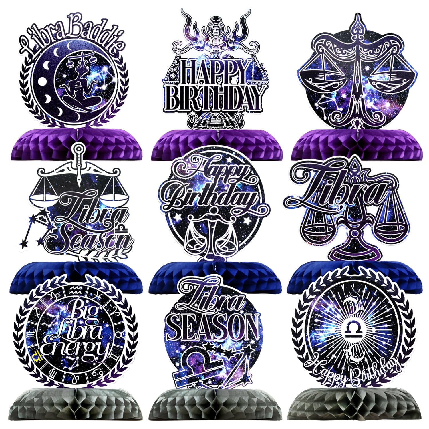 9PCS Libra Birthday Honeycomb Centerpieces Decorations, Libra Season ...
