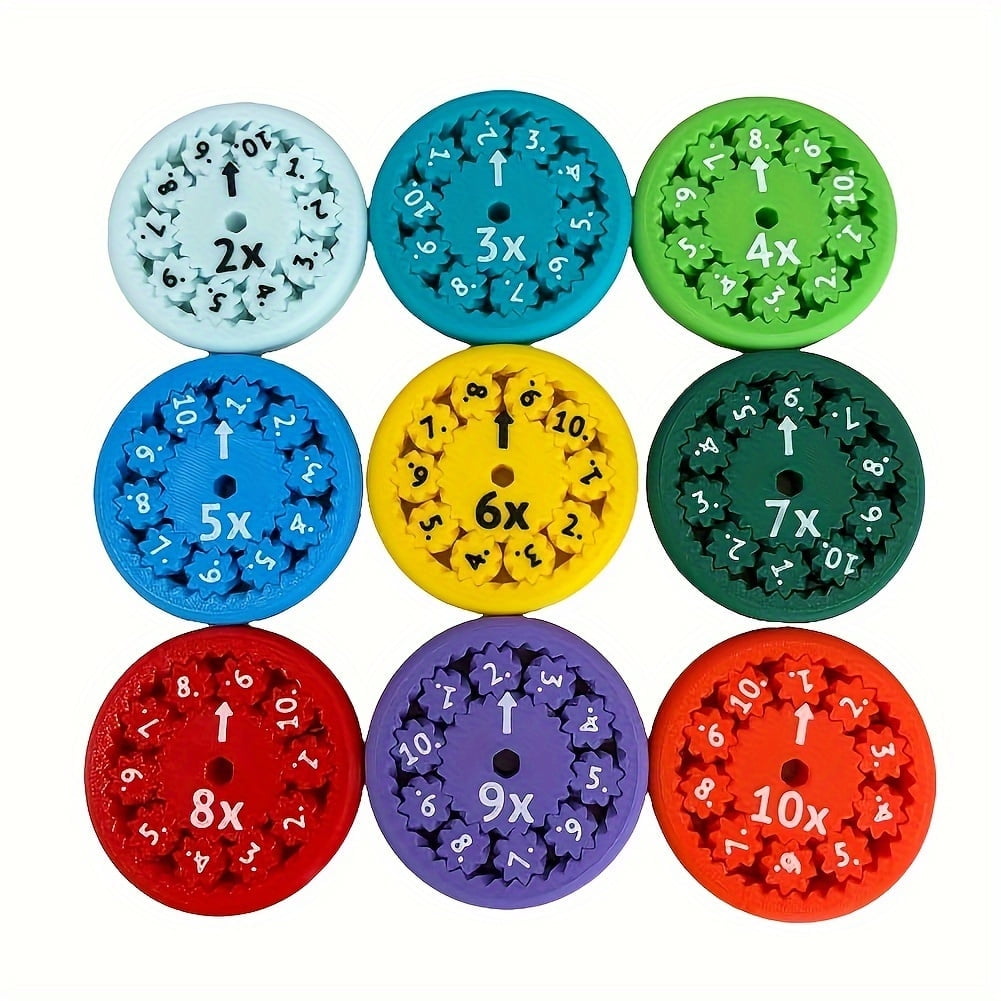 9PCS Math Fidget Spinners, Multiplication Division Learning Tool ...