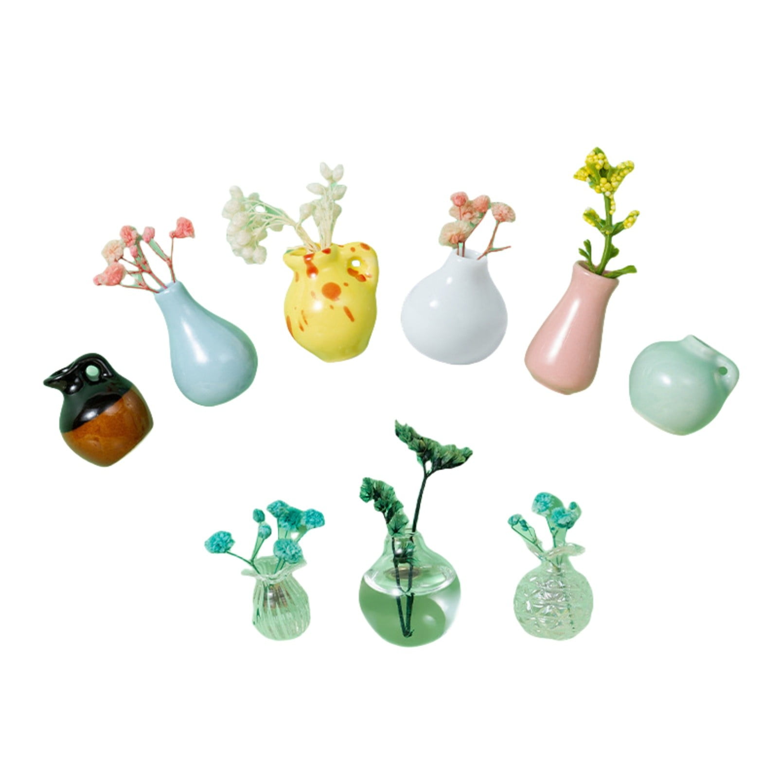 9PCS Mini Ceramic Vase Magnets for Fridge – 3D Magnetic Flower Vases ...