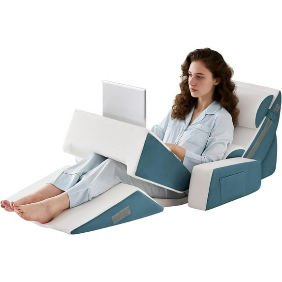 9PCS Orthopedic Bed Wedge Pillow Set for Sleeping, Back and Leg Pain ...