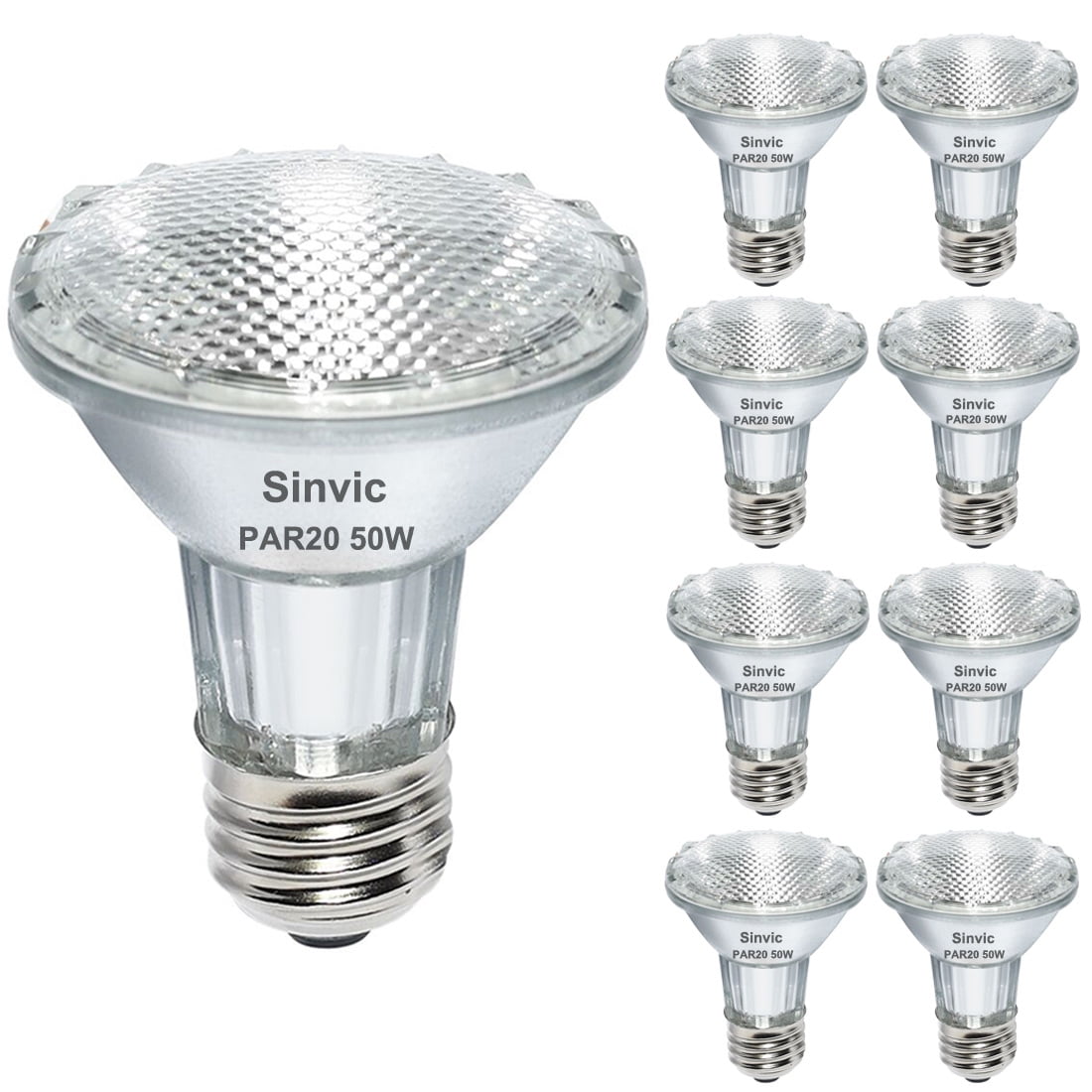 9PCS Par20 Halogen 50W 120V Dimmable, Long Lifespan E26 Par20 Light ...