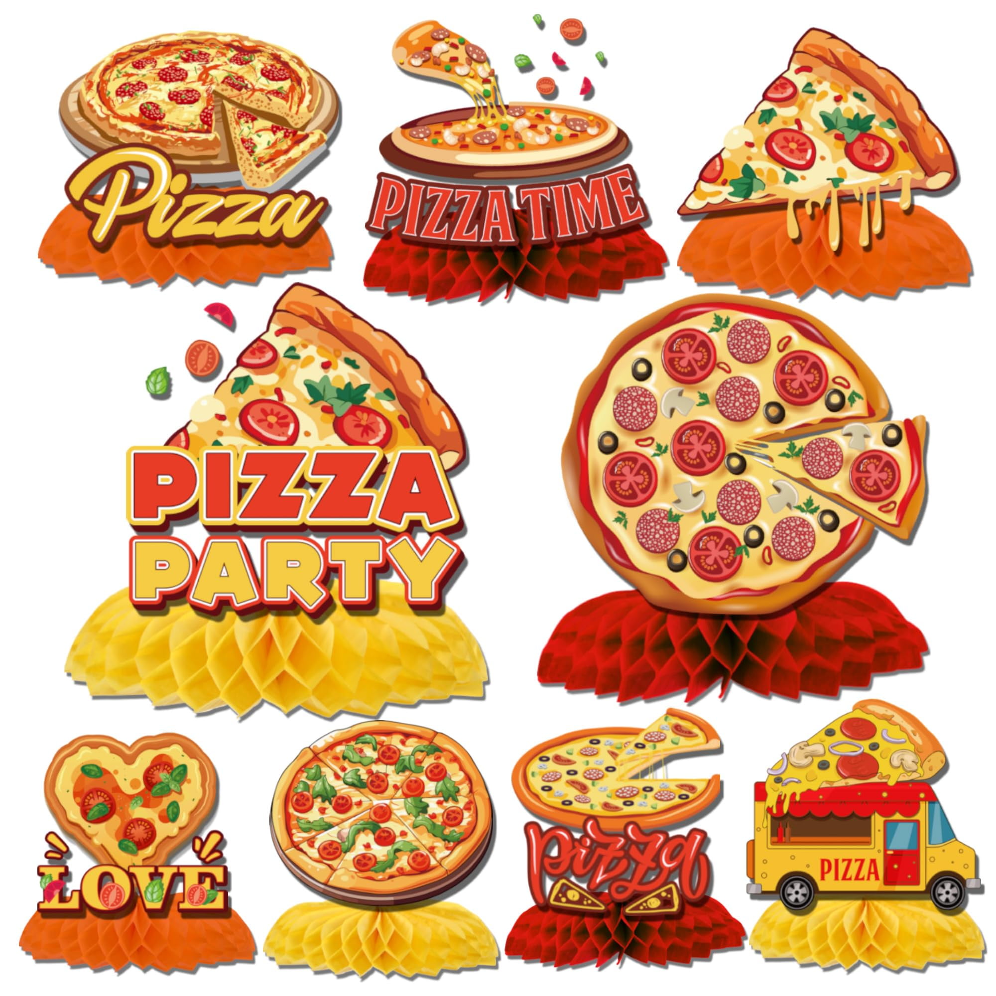 9PCS Pizza Centerpieces for Tables - Pizza Party Decorations Pizza ...