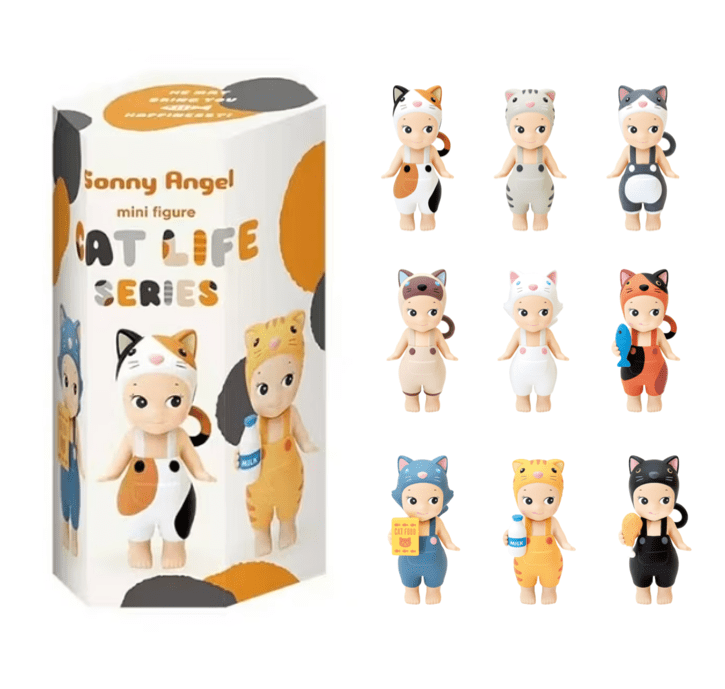 9PCS Sonny Angel Hippers Cat Life Series Sonny Angels Figure Blind Box ...
