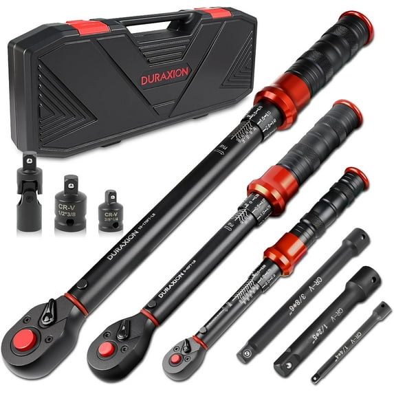 9PCS Torque Wrench Set Torque Wrenches with Dual-Scales ±3% Precision(1 ...