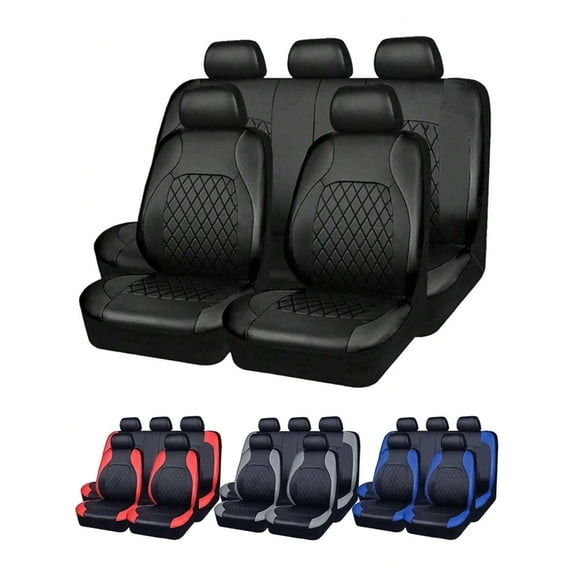 9PCS Universal Fit Diamond Leather Car Seat Covers - Bling Sparkle Full ...