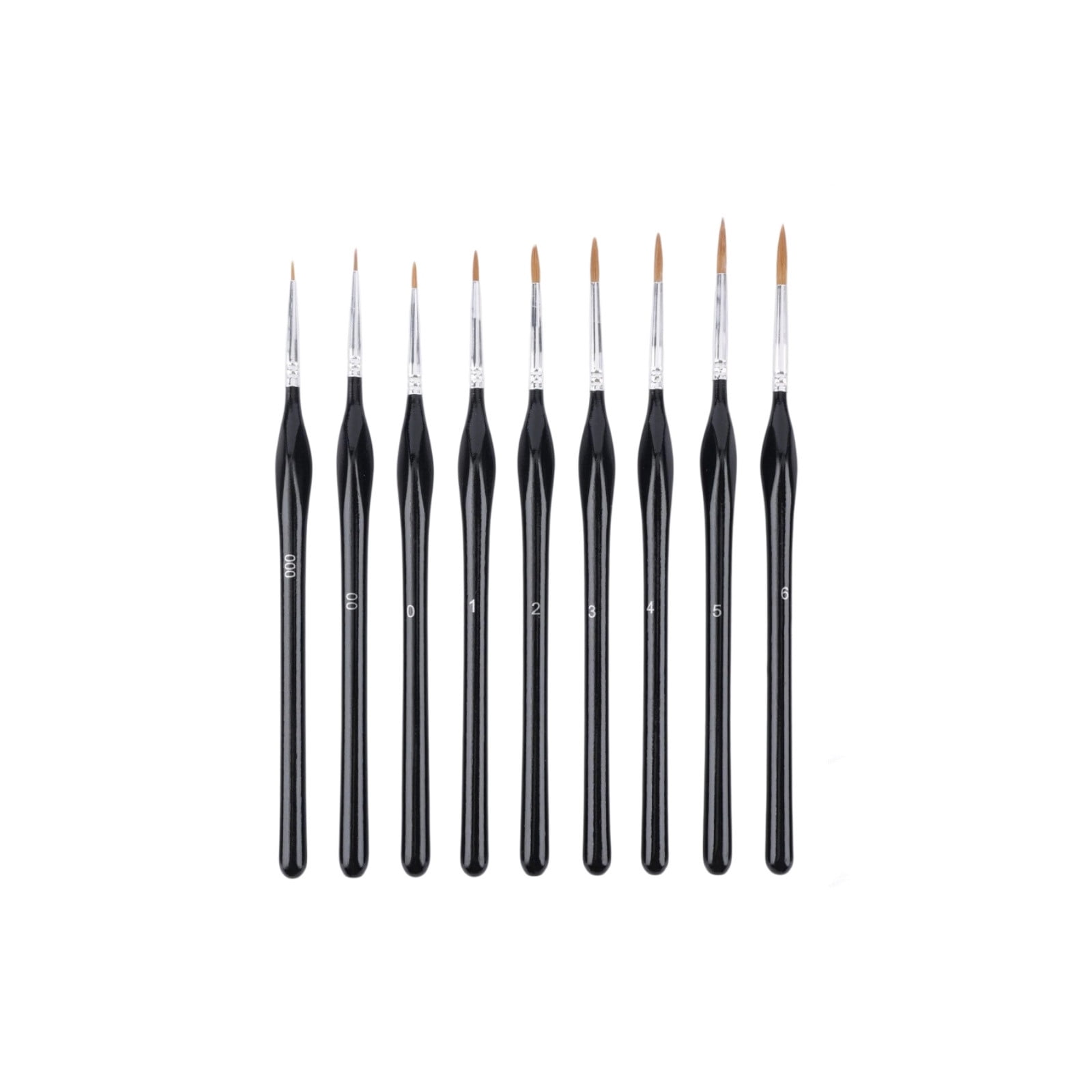 9PCS Wolf Hair Detail Paint Brushes Fine Tip Liner Set for Watercolor ...