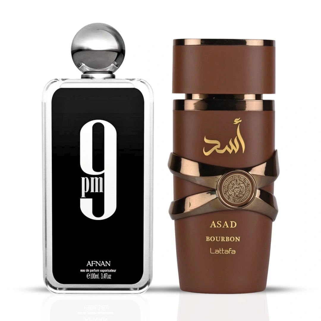 9PM by Afnan & Asad Bourbon by Lattafa – Eau de Parfum Sprays 100ml (3. ...