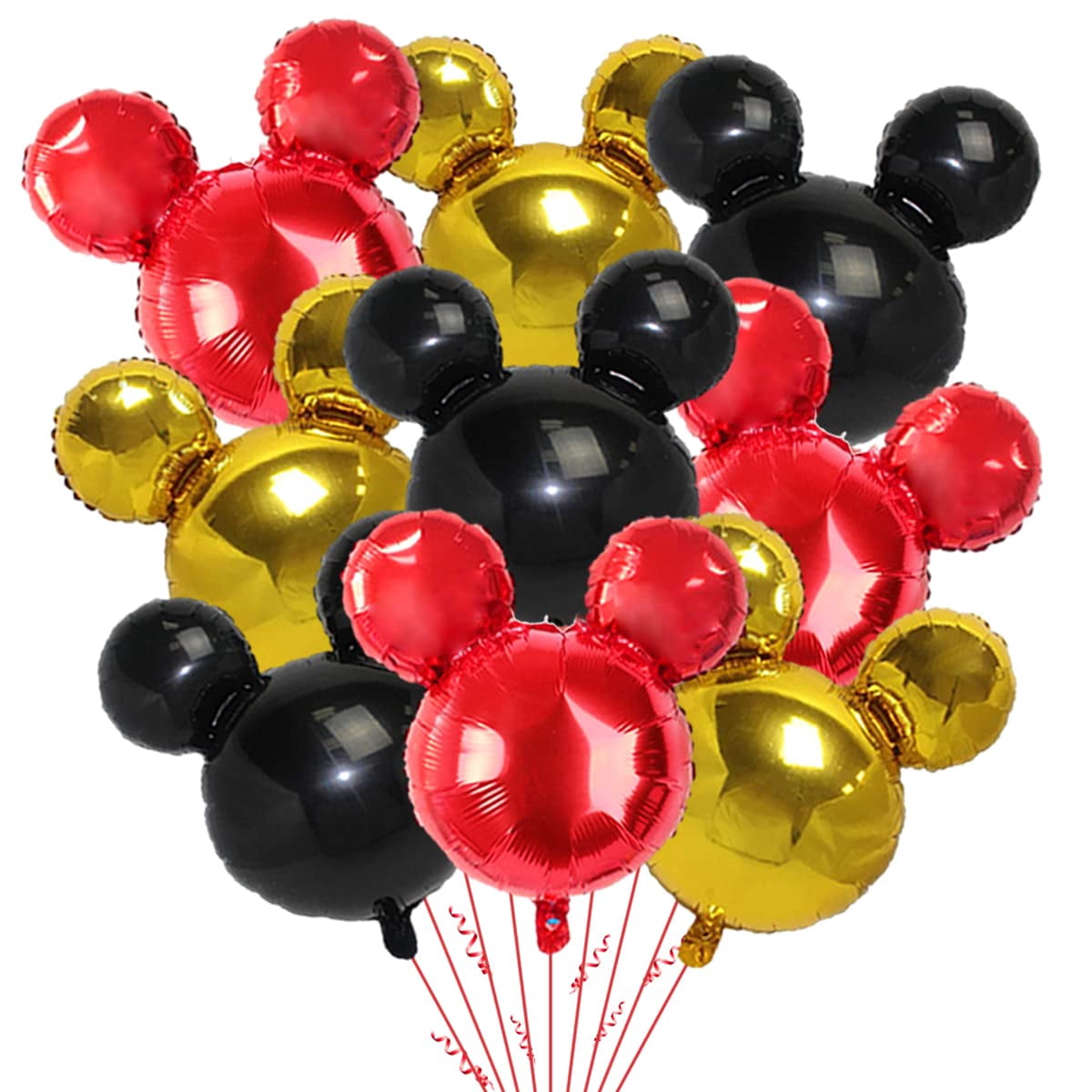 9Pack Mickey Mouse Party Foil Balloons, AIS1 27” Black Red Yellow ...