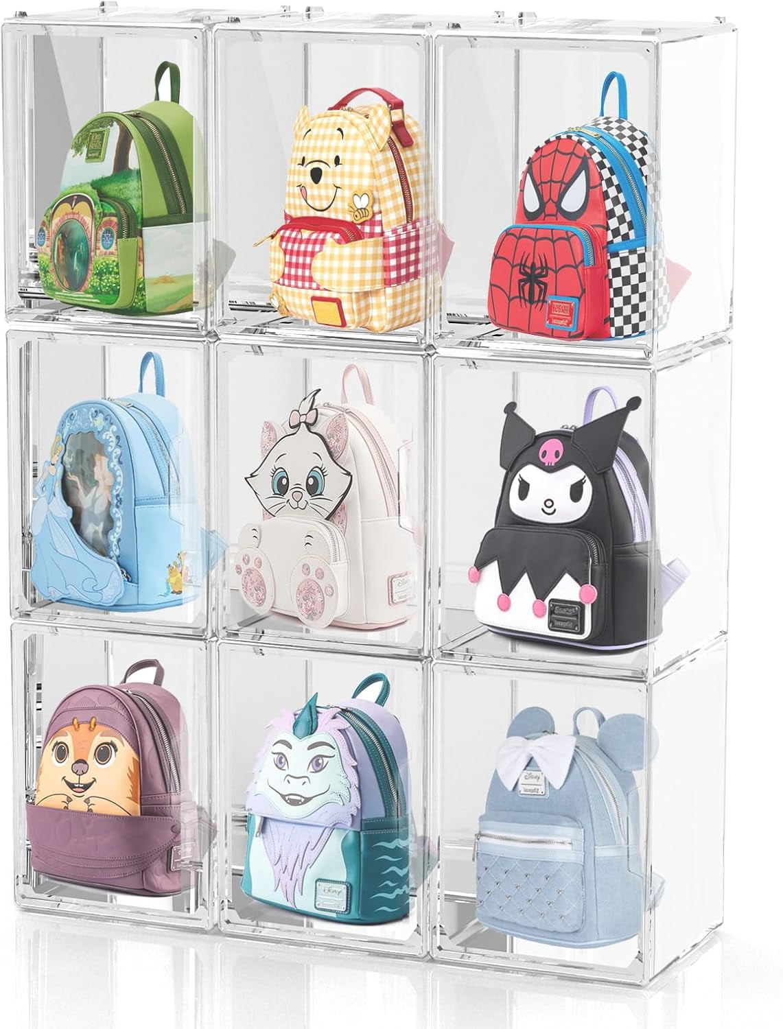 9Pack X-Large 2 Tiers Acrylic Display Case with Division Board, Clear ...