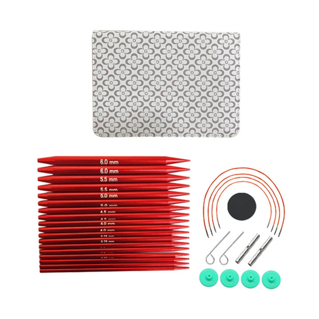 9Pairs Interchangeable Circular Knitting Needle Set with Zippered Case ...