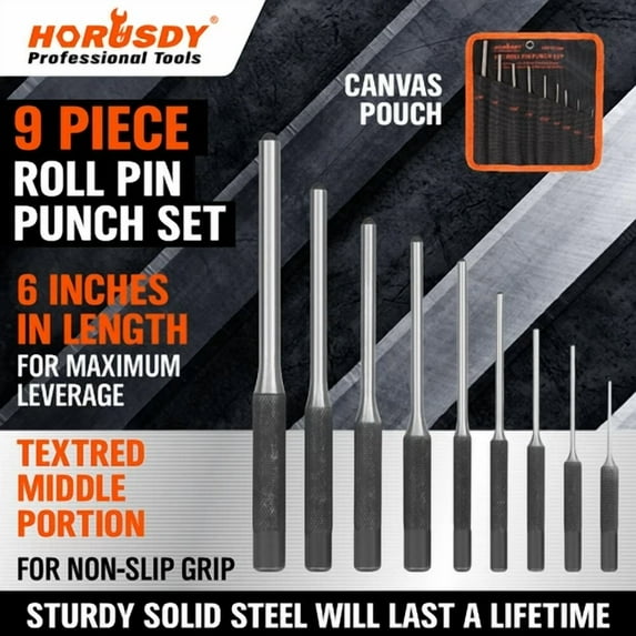 9Pc Forged Steel Roll Pin Punch Set With Storage Pouch Jewelry Watches ...