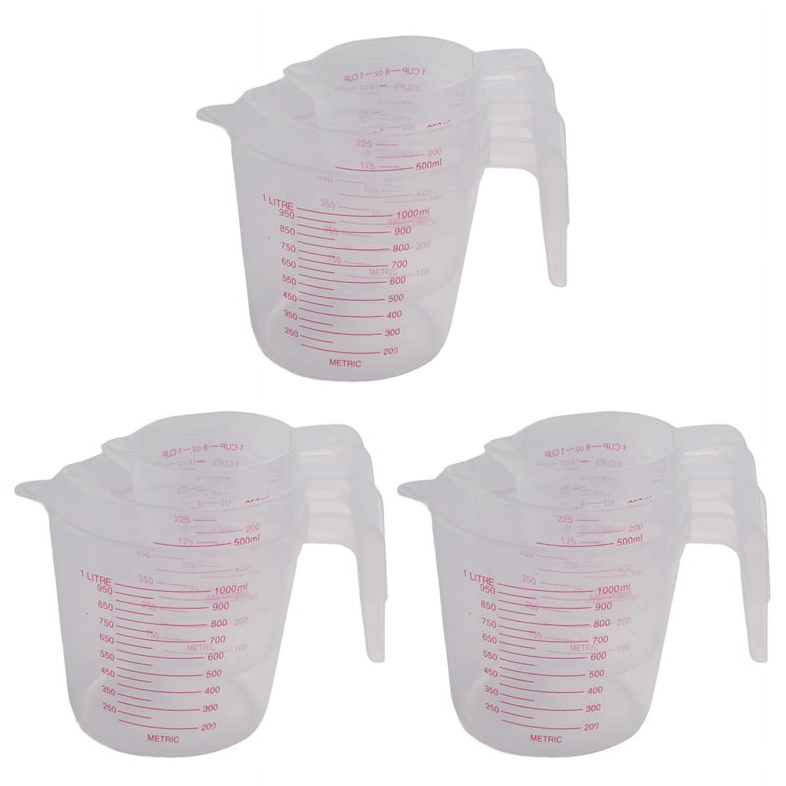 9Pc Plastic Measuring Jug Set Large 4 Cup, 2 Cup and 1 Capacity Free ...