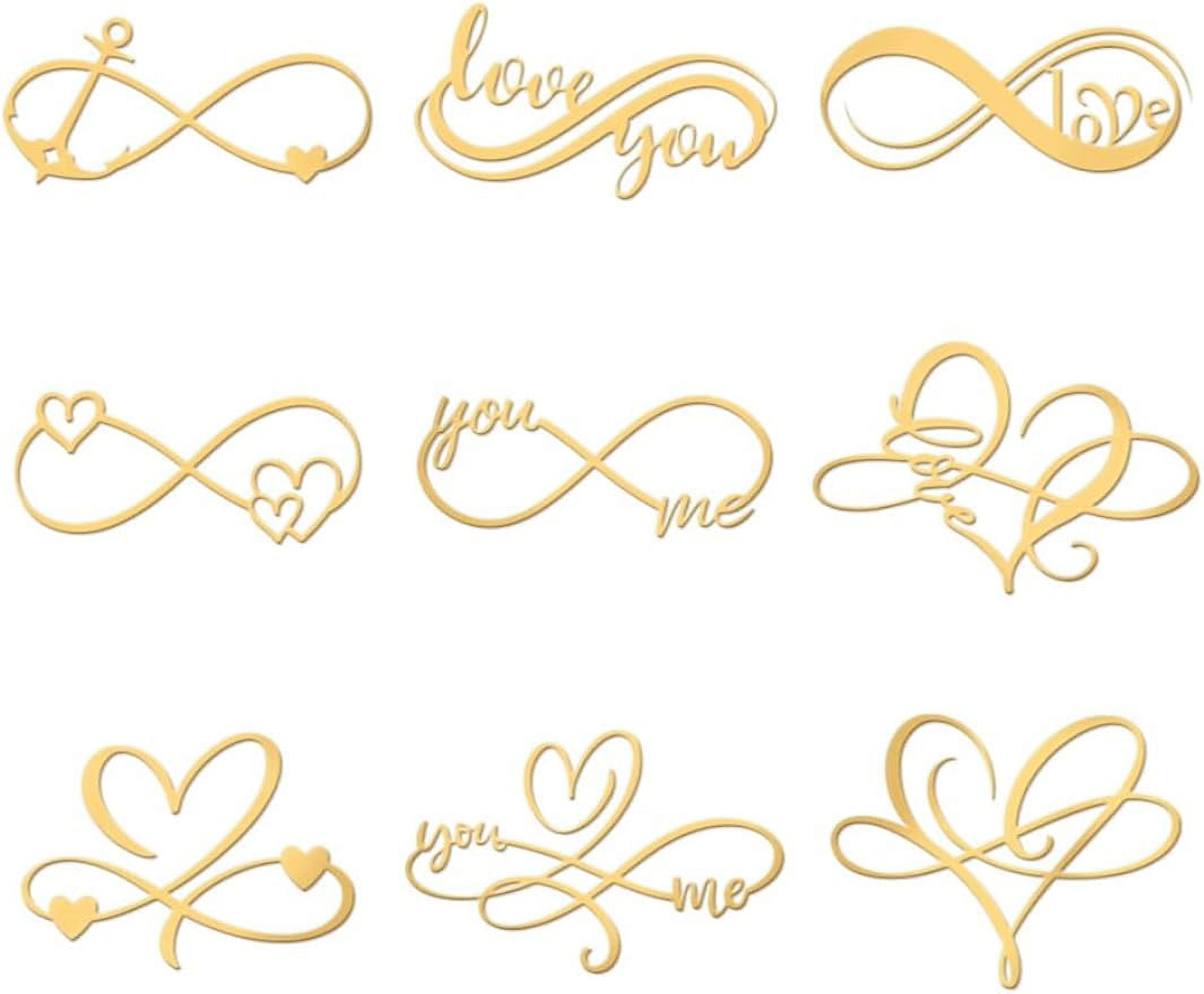 9Pcs 1.6x1.6Inch Infinity Love Theme Stickers Valentine's Day Stickers ...