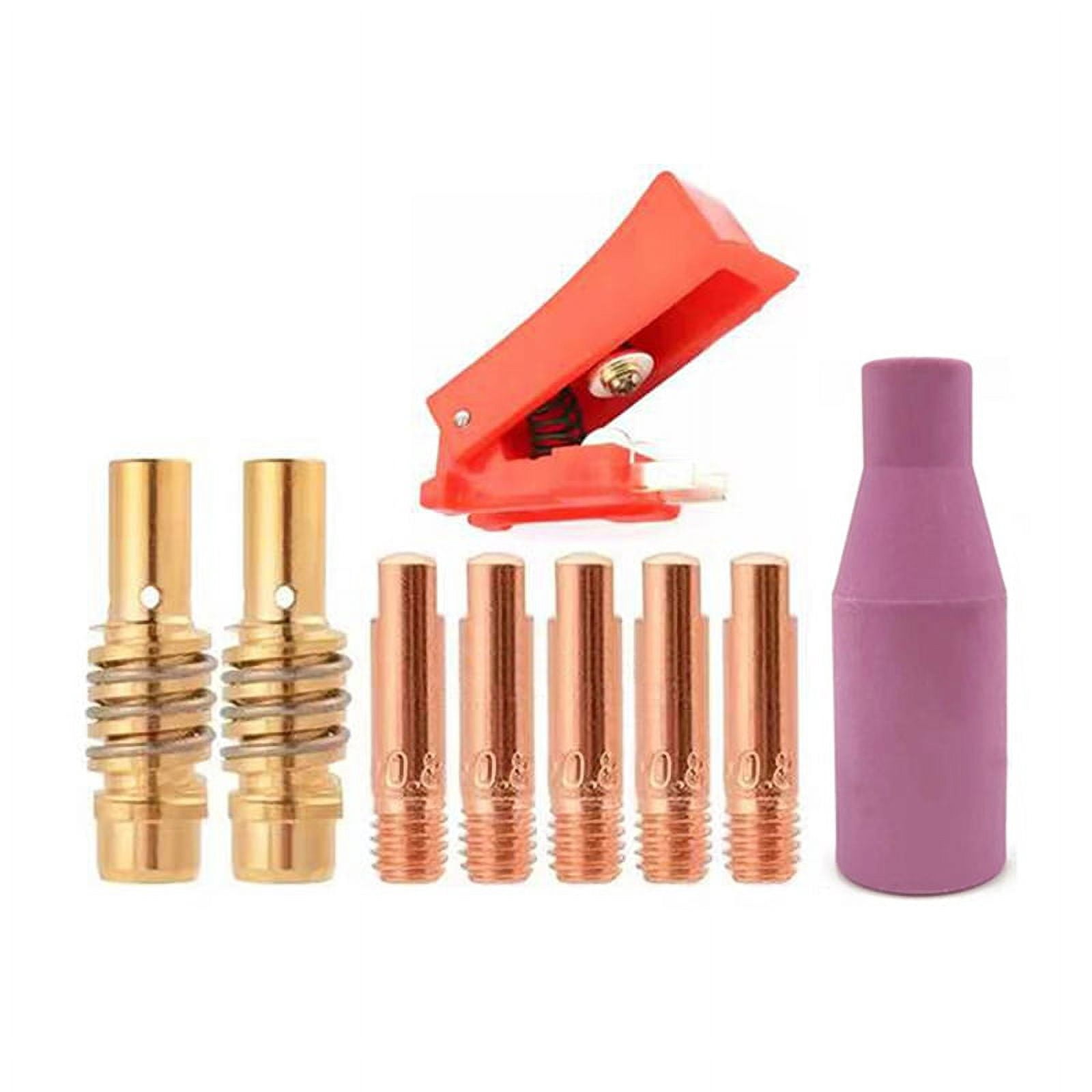 9Pcs 15AK Welding Torch Consumables 0.8mm MIG Torch Gas Nozzle Tip of ...