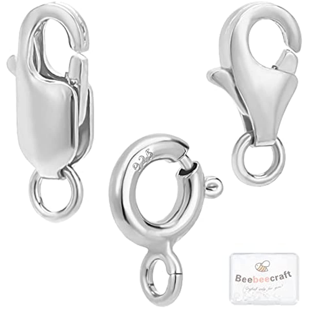 9Pcs 3 Style 925 Sterling Silver Lobster Claw Clasps Silver Spring ...