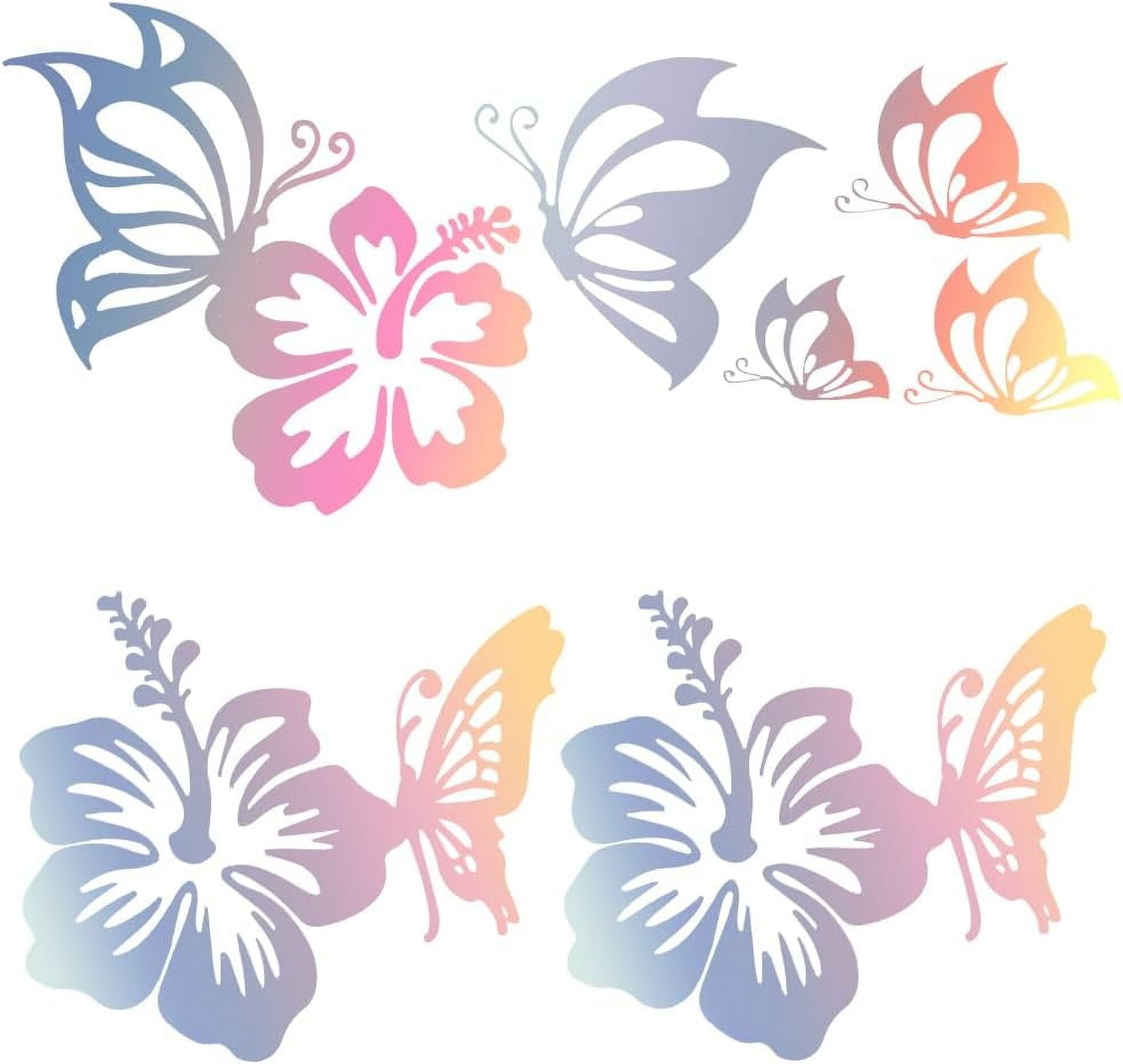 9Pcs 3 Styles PET Adhesive Waterproof Stickers Car Stickers Butterfly ...