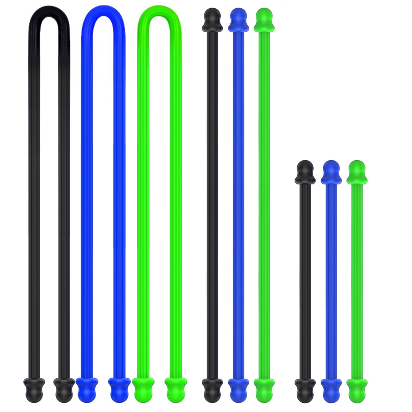 NICO SEE WONDER 9Pcs Silicone Cable Tie, Assorted 4'', 6'', 12 ...