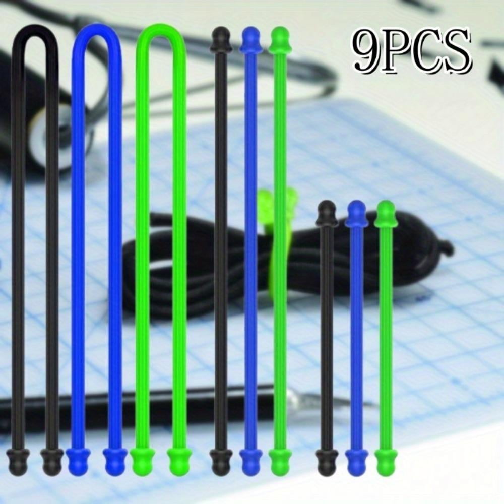 9Pcs 4in, 6in, 12in Silicone Cable Tie, Cord Organizer for Bundling ...