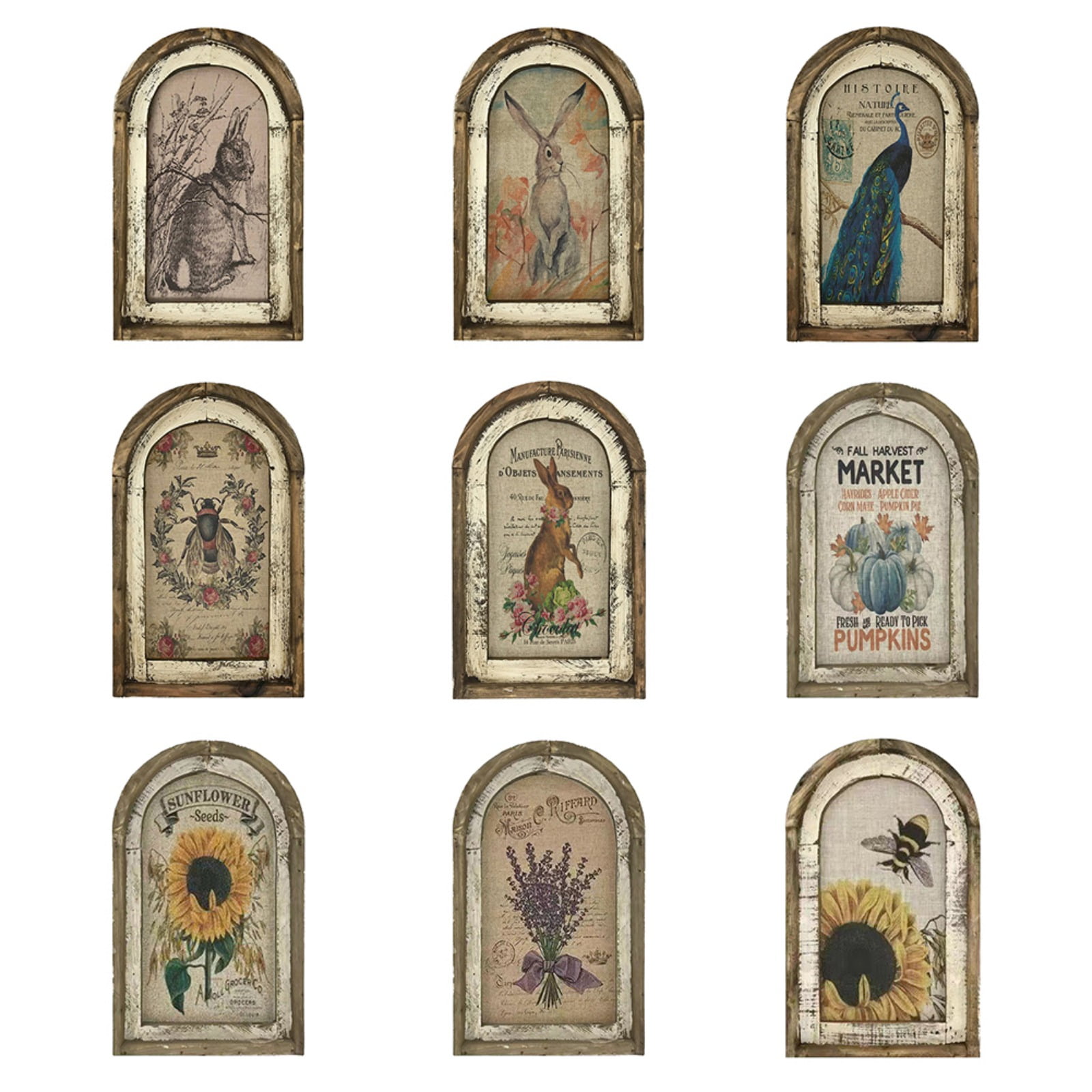 9Pcs 7.9x11.8 in Rustic Window Frame Wall Decor, Farmhouse Window Wall ...