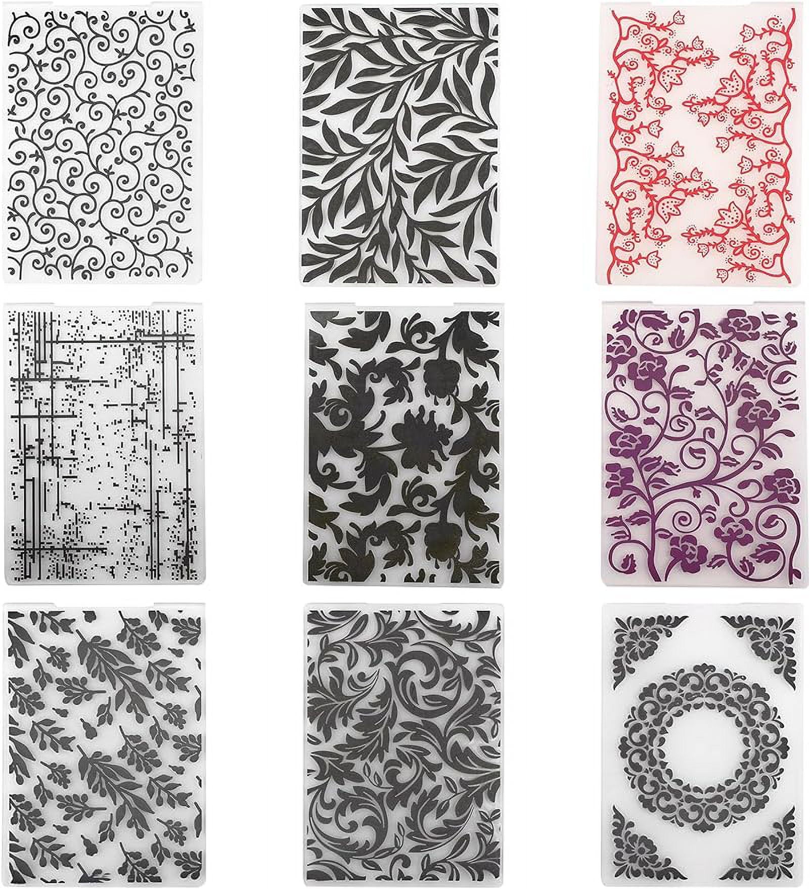 9Pcs 9 Styles Embossing Folders Concave Convex Embossing Stencils ...