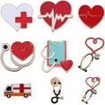 9Pcs 9 Styles Medical Theme Alloy Brooches Enamel Lapel Pin with ...