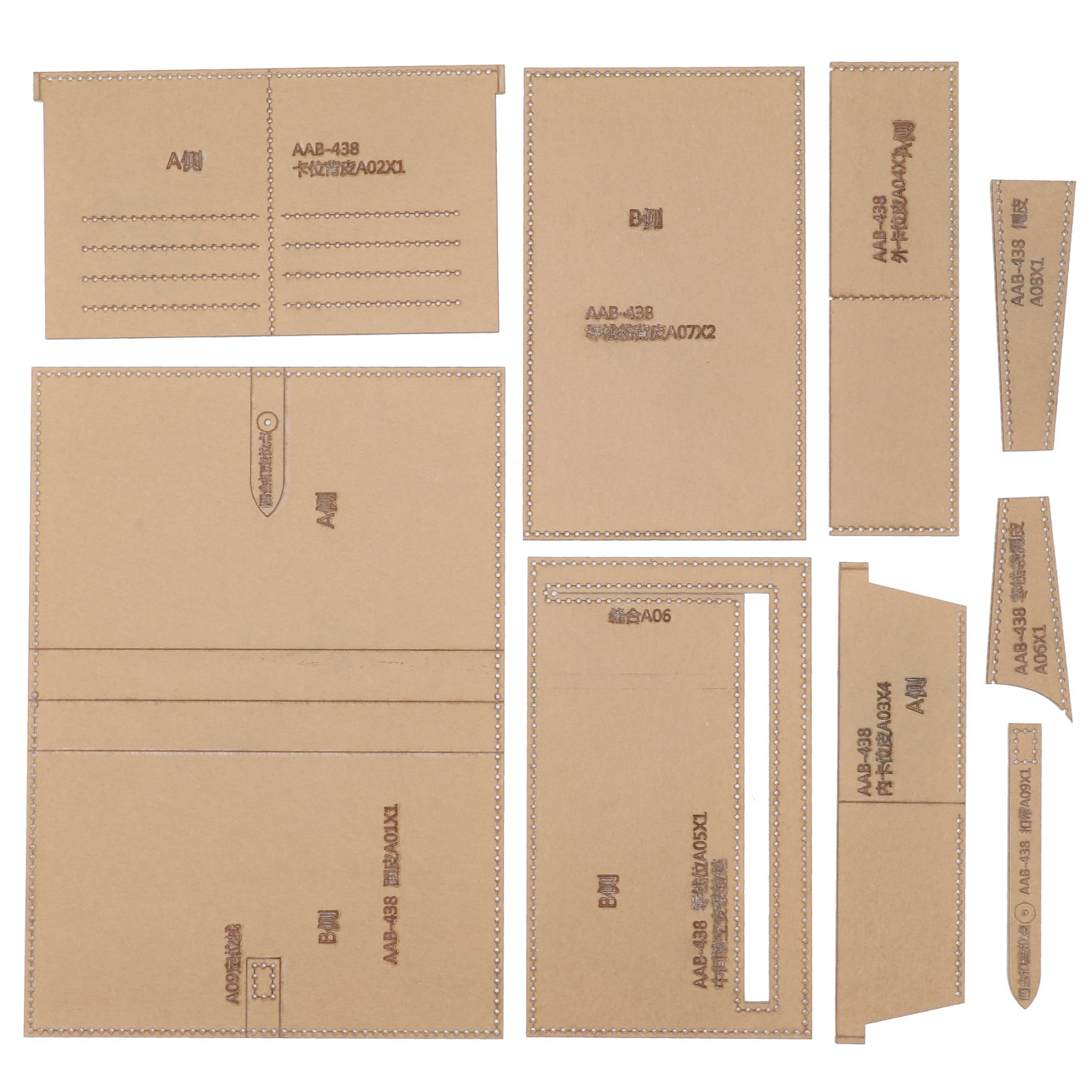 9Pcs Acrylic Template Ladies Handbag Purse DIY Hand‑Made Leather ...