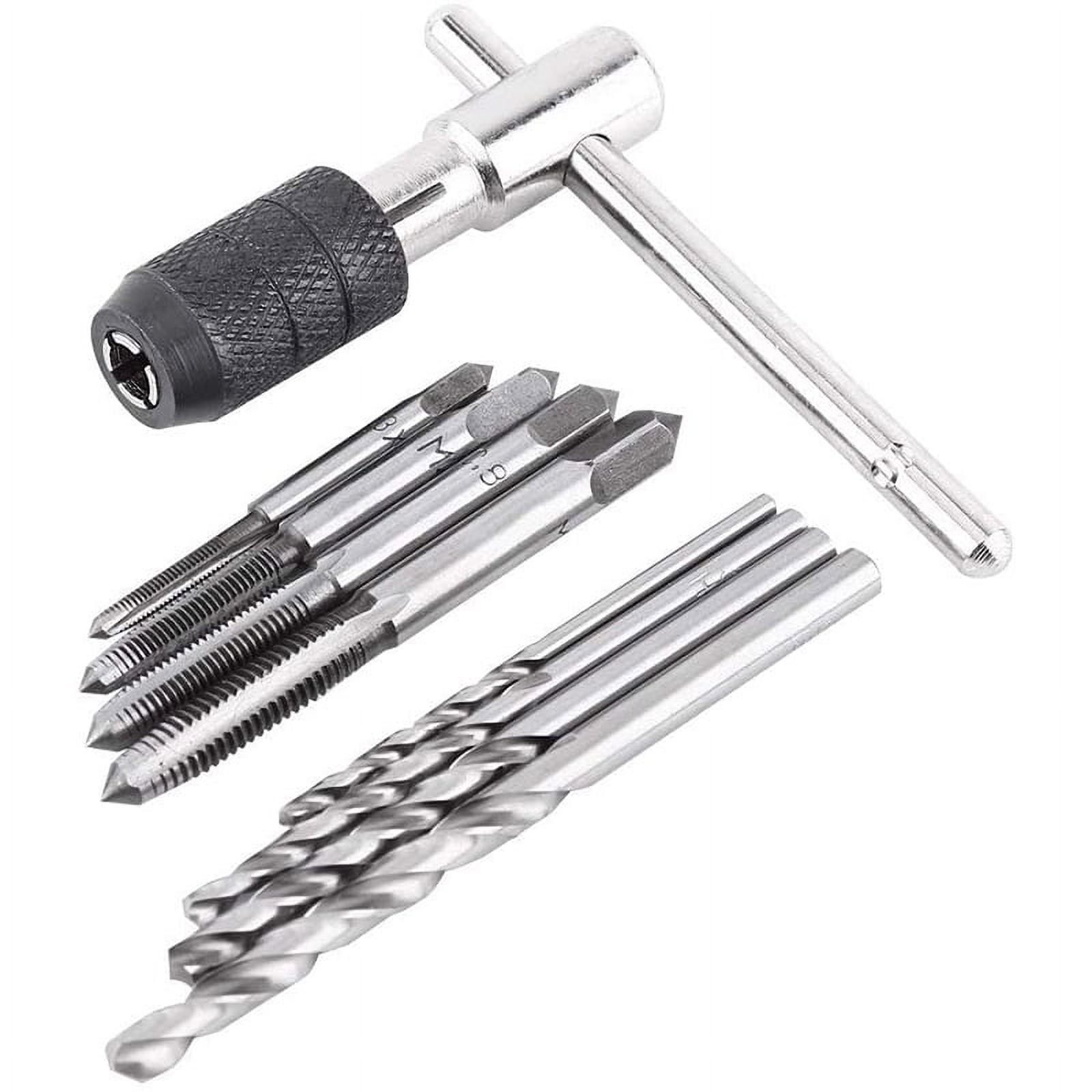9Pcs Adjustable T-Handle Ratchet Tap Holder Wrench Tool Set with M3-M6 Screw Thread Me y8990 ...