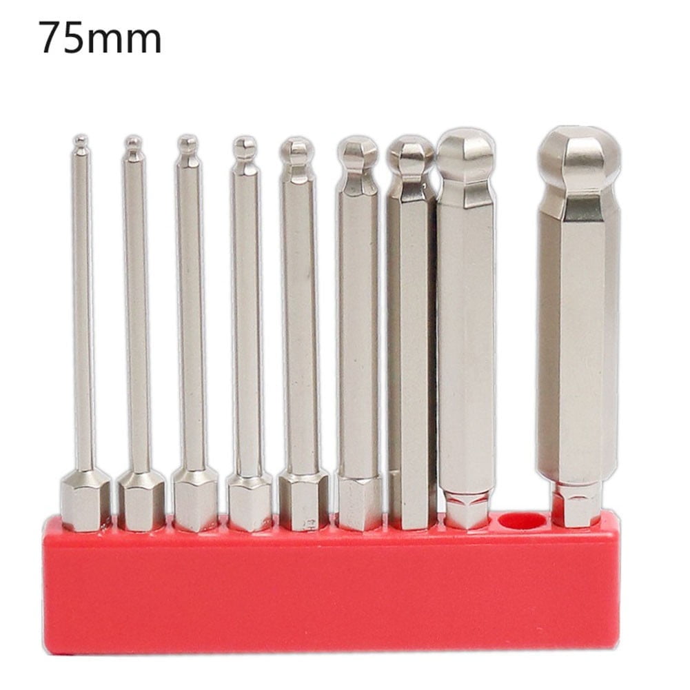9Pcs Ball End Hex Screwdriver Bits Set Magnetic Hexagon Screwdriver 50 ...