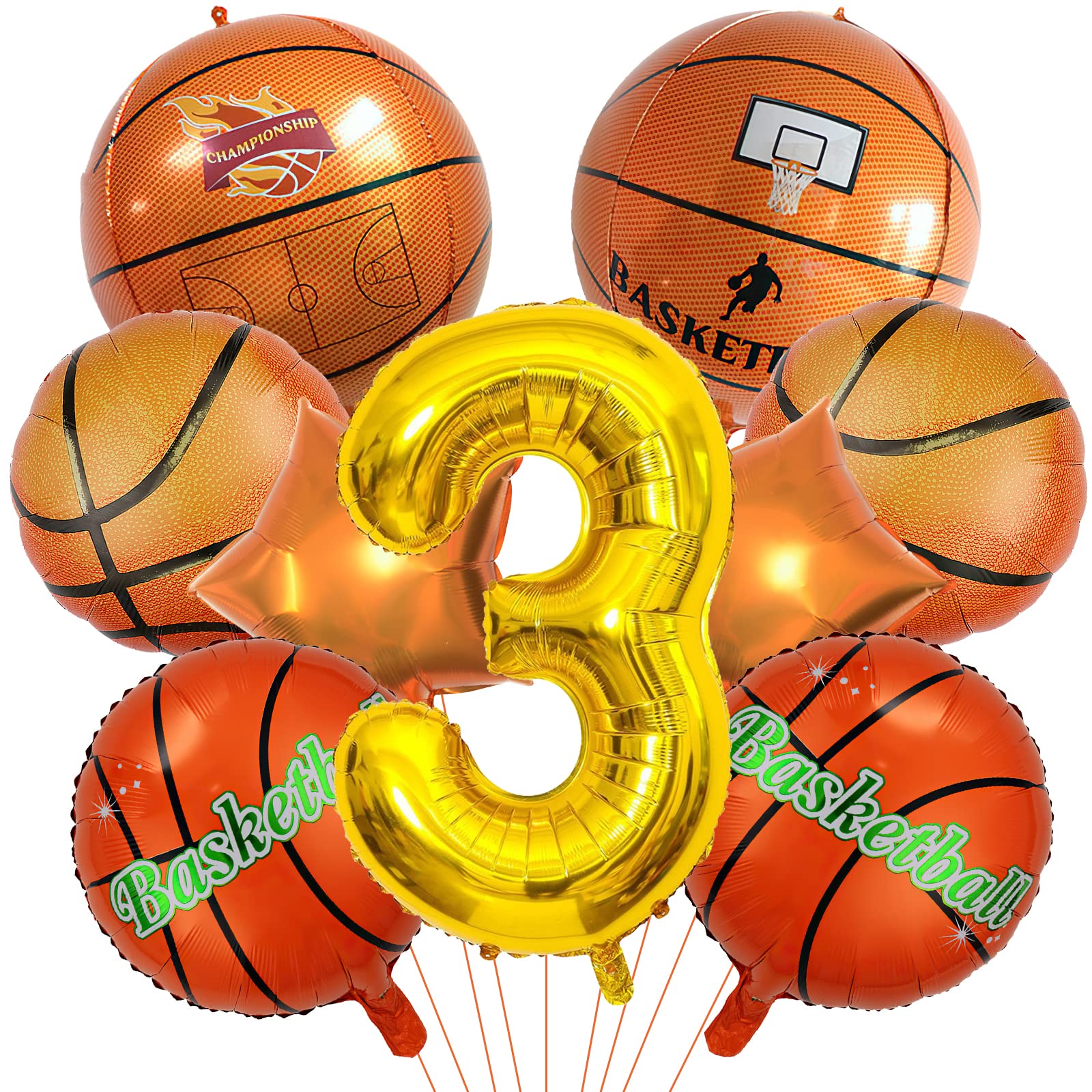 9Pcs Basketball Balloon Set Digital Aluminum Film Balloon Sports ...