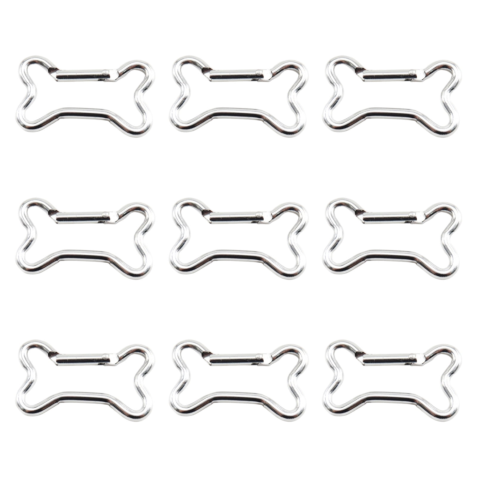 9Pcs Bone Shaped Spring Snapping Clip Metal Keychains Buckle Backpacks ...