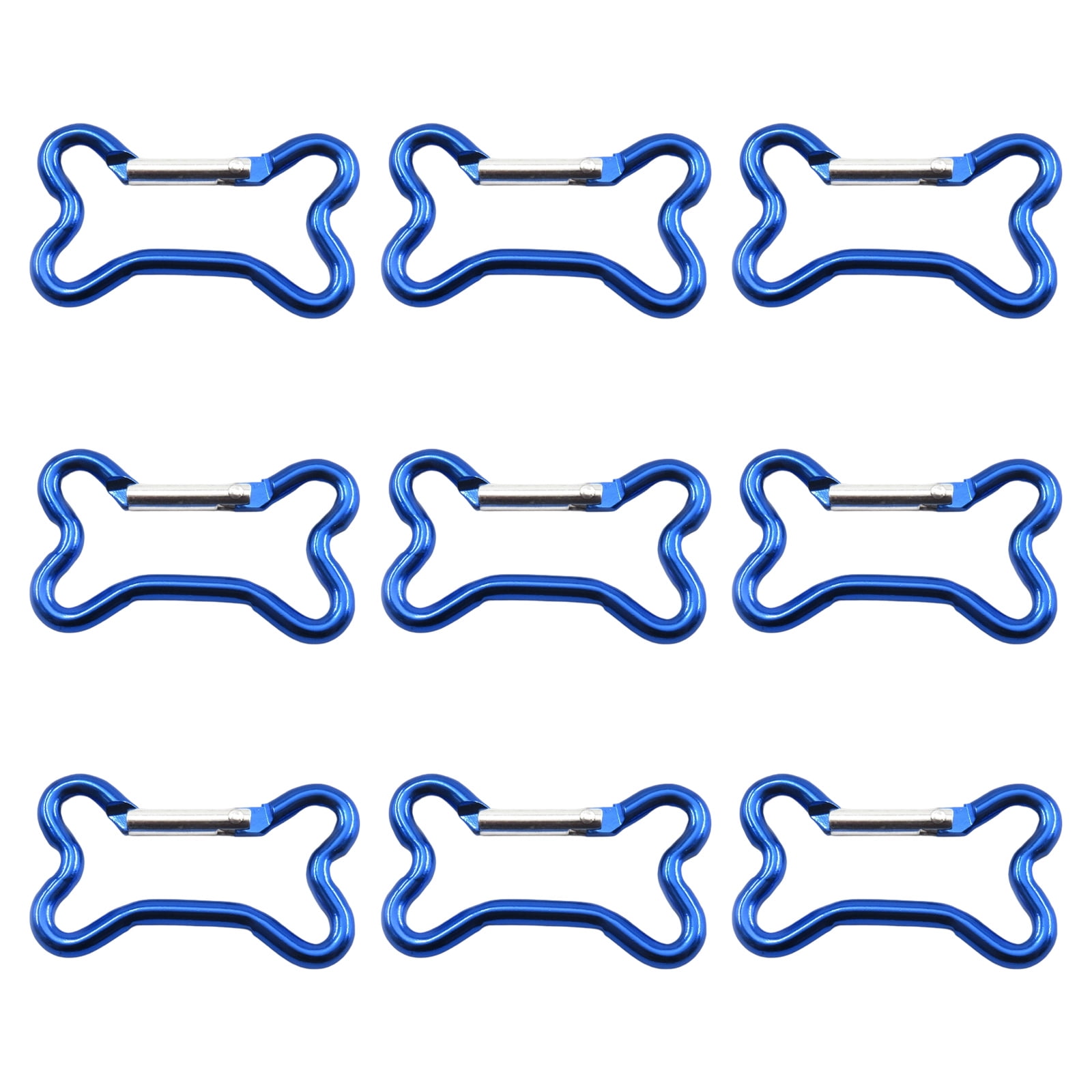 9Pcs Bone Shaped Spring Snapping Clip Metal Keychains Buckle Backpacks ...
