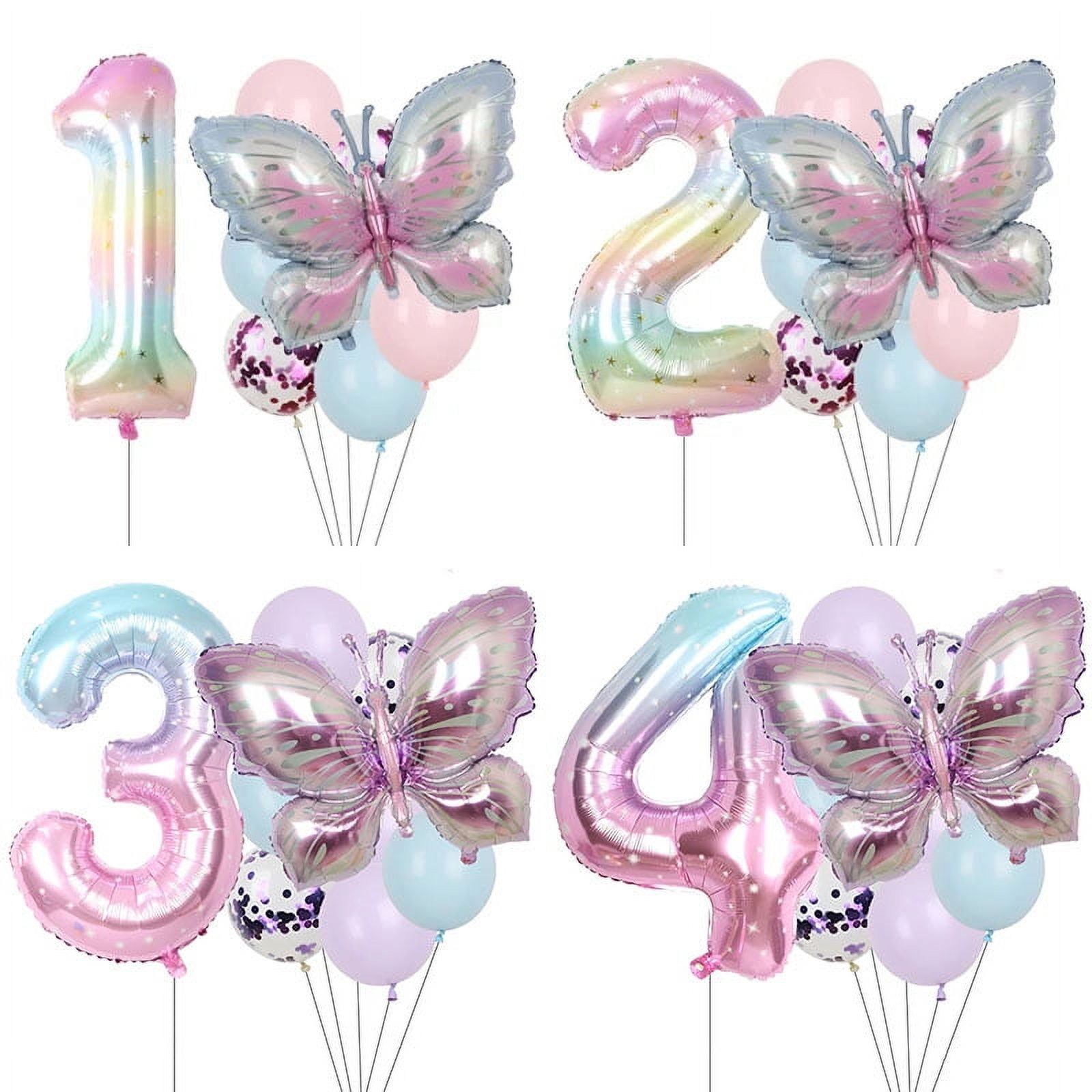 9Pcs Butterfly Balloon Birthday Decorations Set 38Inch Aluminum Foil ...