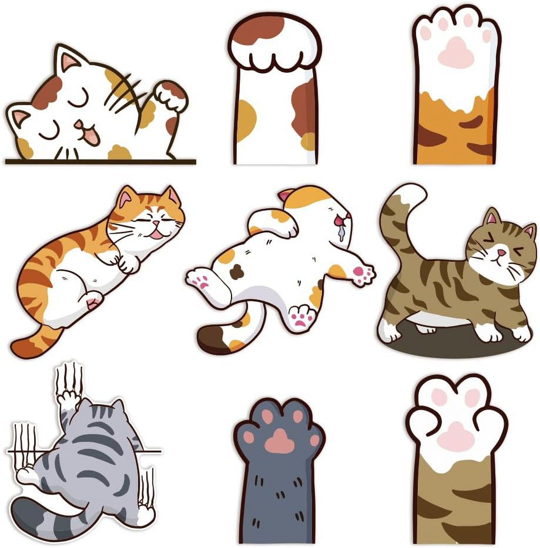 9Pcs Cat Car Stickers Cat Scratch Bumper Decals Vinyl Paw Print Cover ...