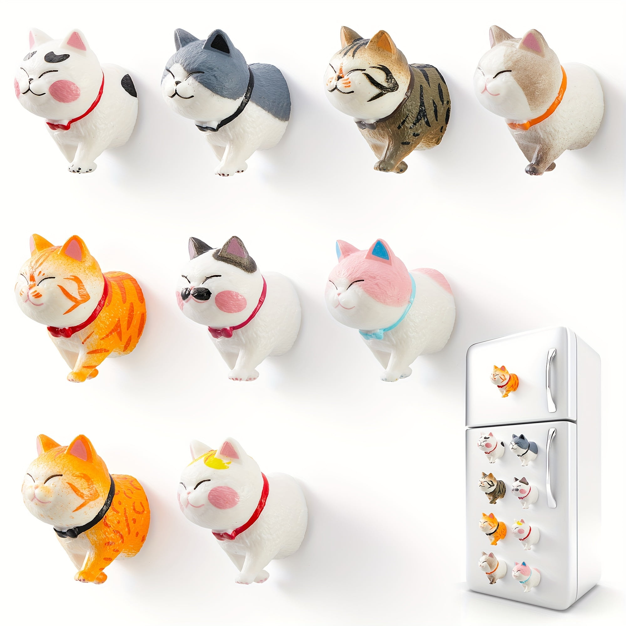 9Pcs Cat Fridge Magnet ,Bring The Cat to Your Fridge with These ...