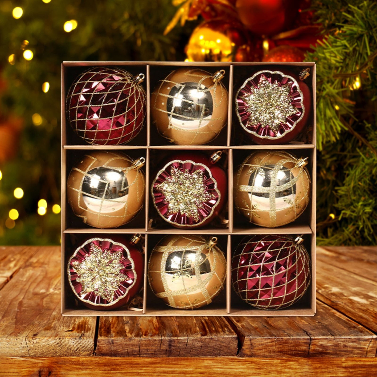 9Pcs Christmas Balls Ornaments for Xmas Christmas Tree - Shatterproof ...