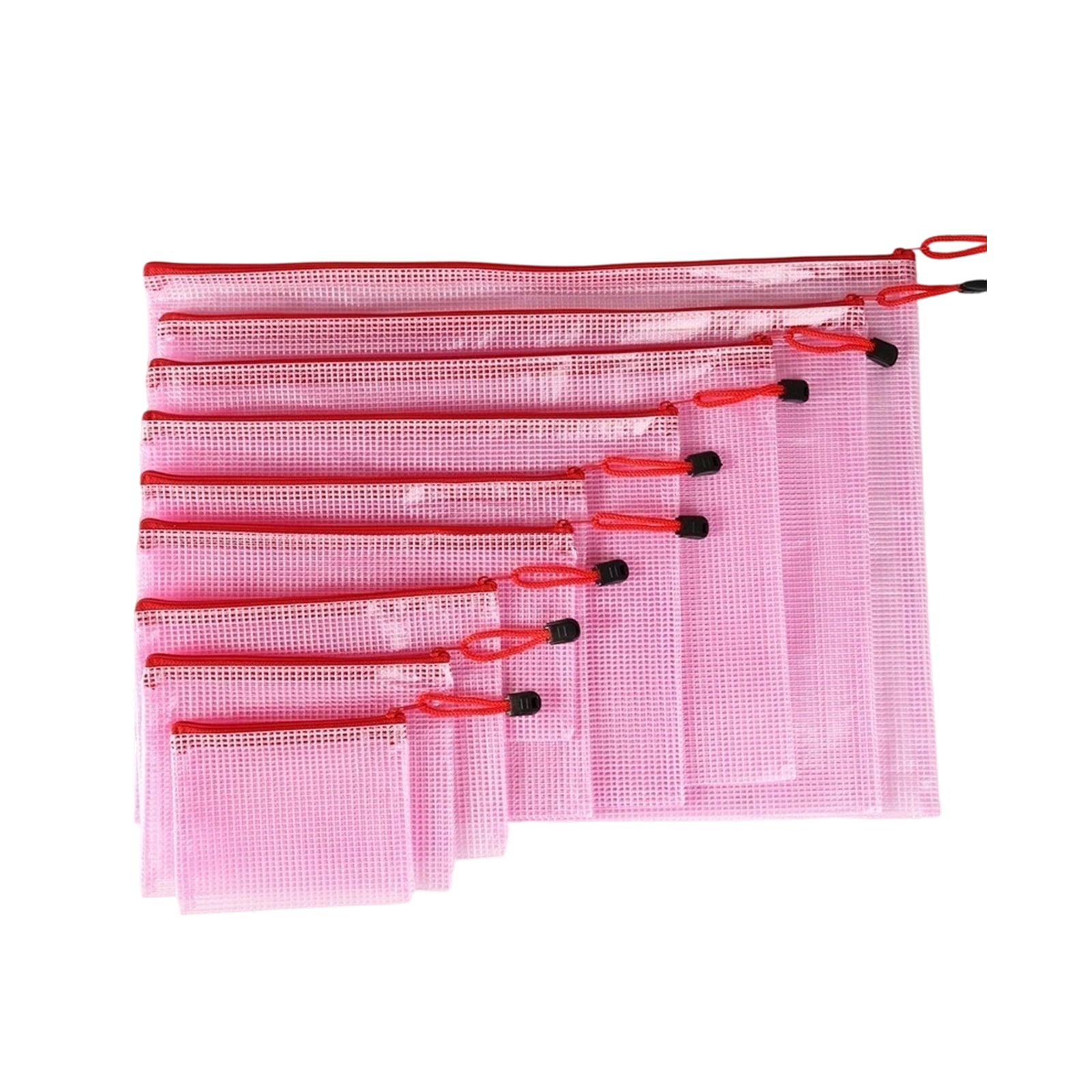 9Pcs Clear PVC File Bag Assorted Size File Envelope Zippered Document ...