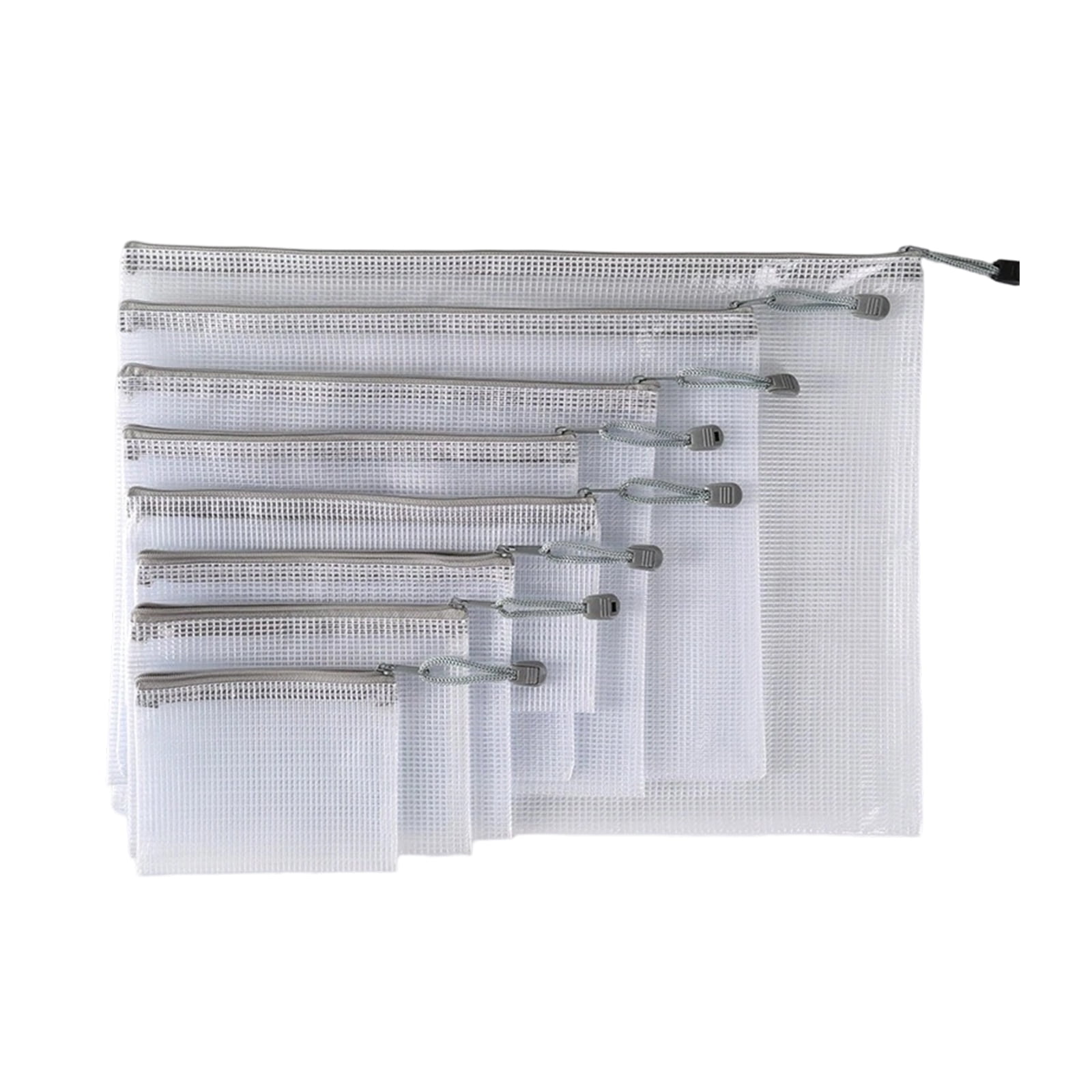9Pcs Clear PVC File Bag Assorted Size File Envelope Zippered Document ...