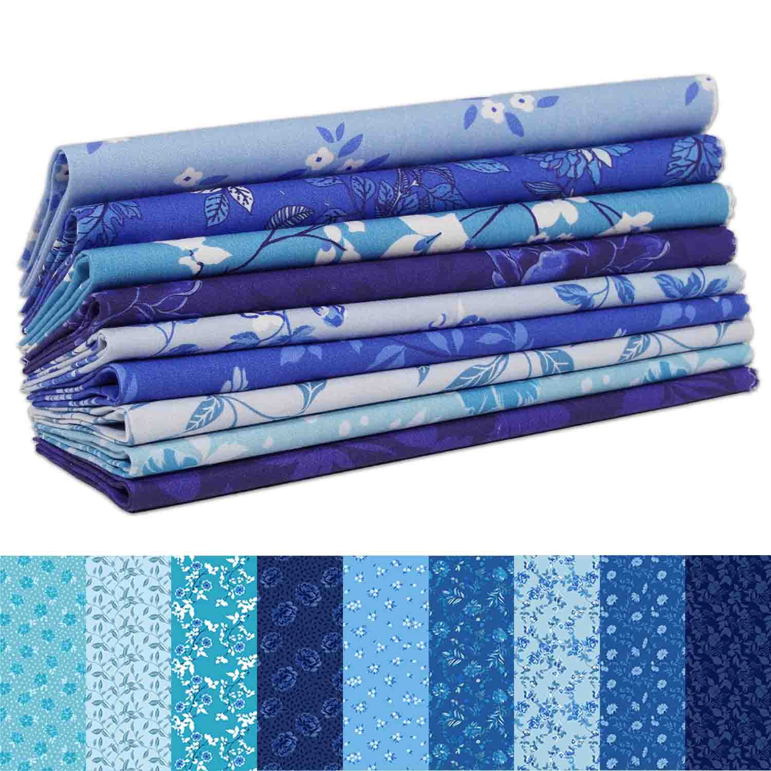9Pcs Cotton Bundles 18 x 22 Inch, Fat Quarters Fabric Pre-Cut Squares ...