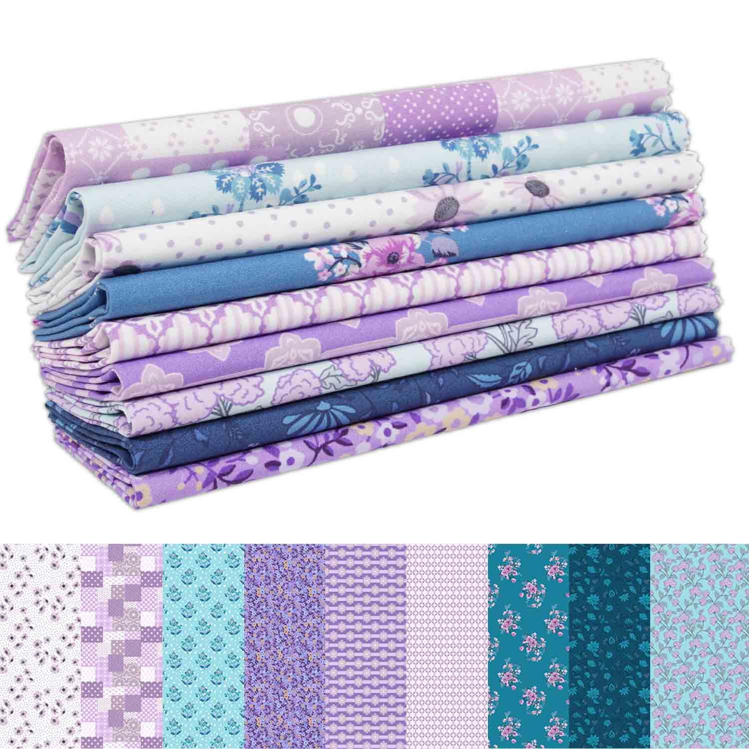 9Pcs Cotton Fabric Bundles 18 x 22 Inch, Fat Quarters Fabric Pre-Cut ...