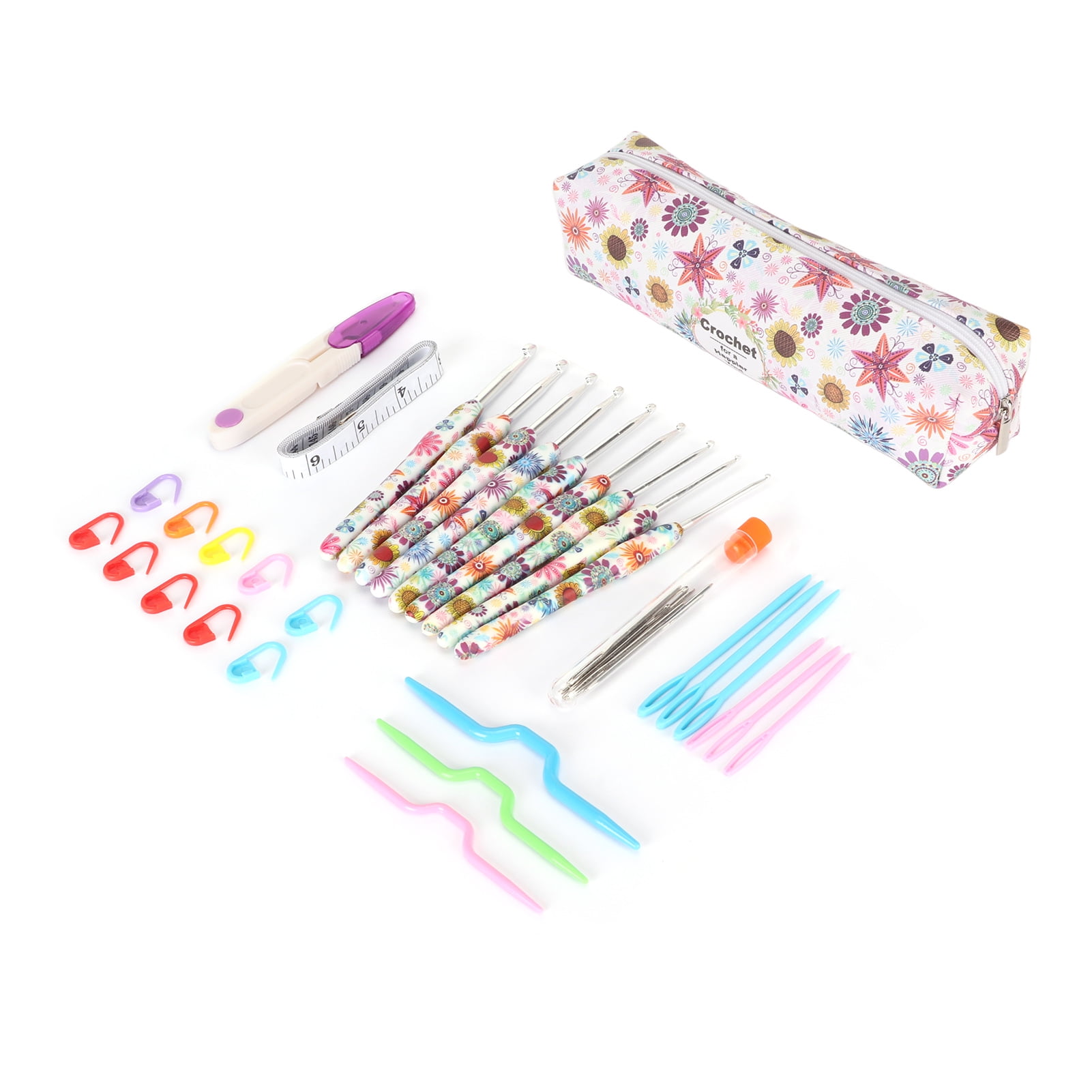 9Pcs Crochet Hooks Set, Multiple Sizes Craft Polishing Aluminum Crochet ...