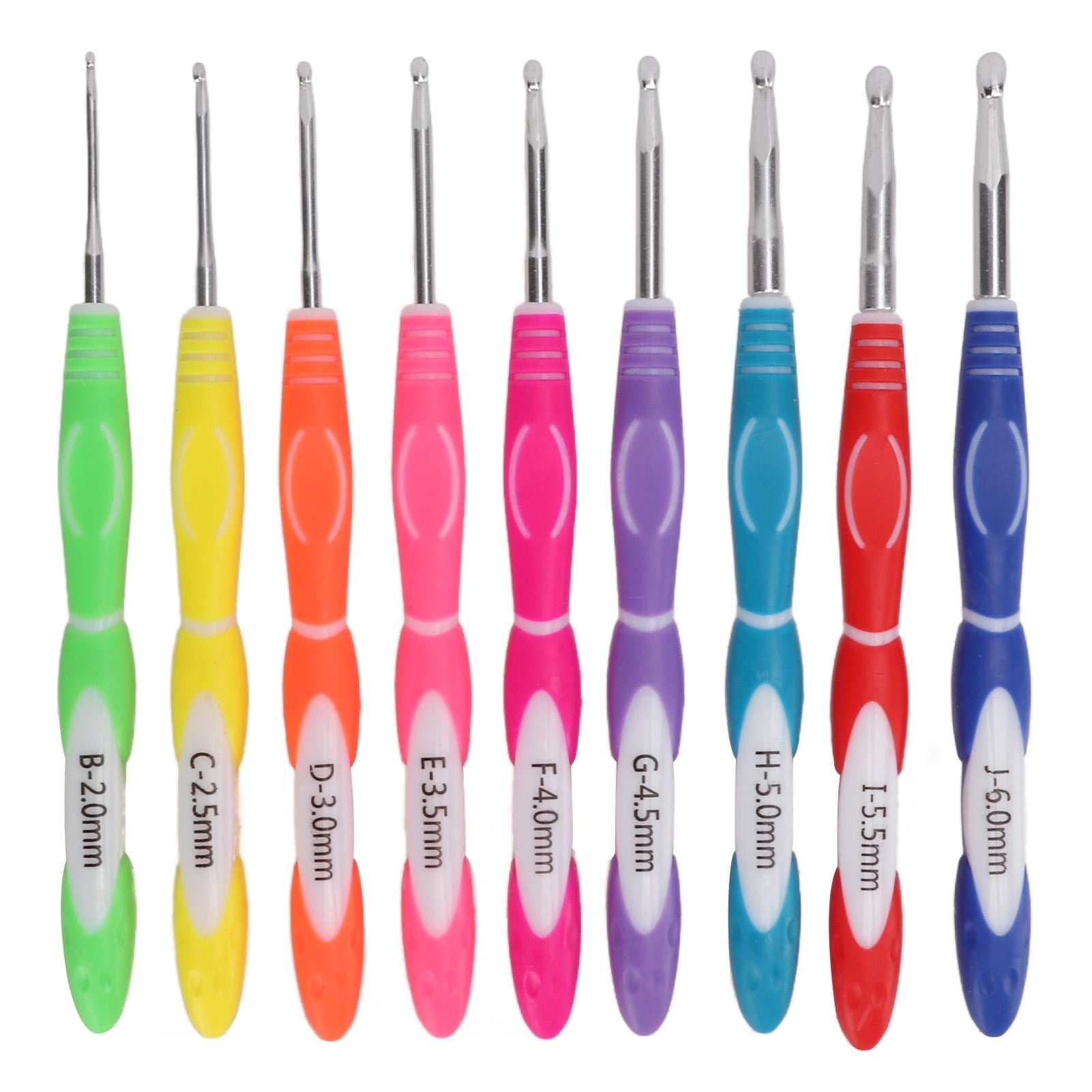 9Pcs Crochet Hooks Set Premium Aluminum Lightweight Durable Glossy ...