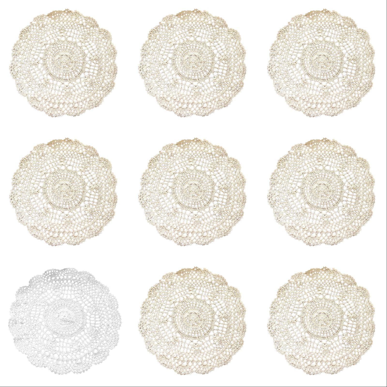 9Pcs Doilies Crochet Round Lace Doily Handmade Placemats Cotton ...