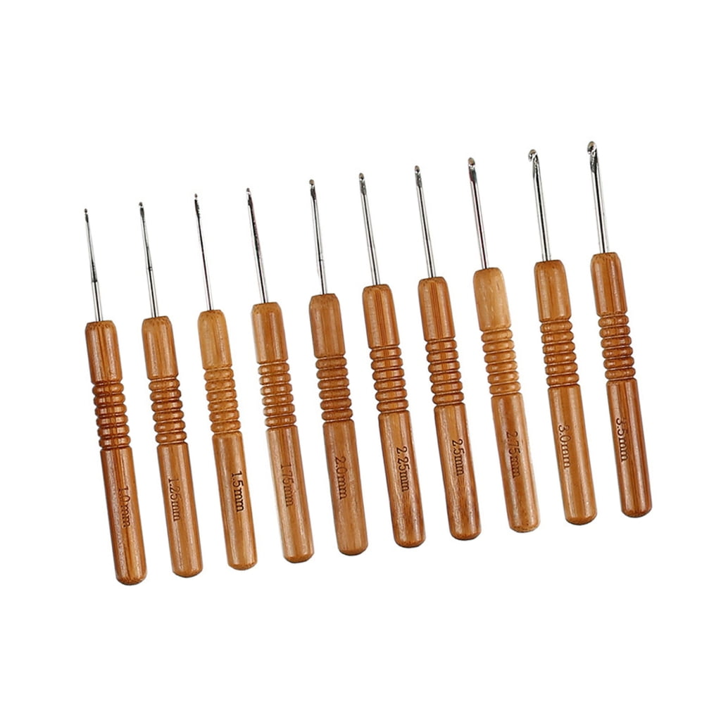 9Pcs Ergonomic Crochet Hook Wood Handle Crochet Hook 2.0mm-6.0mm for Knitting - Walmart.com