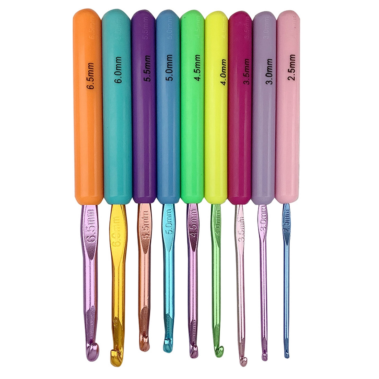9Pcs Ergonomic Grip Crochet Hook for Knitting Weaving Craft ABS Handle ...