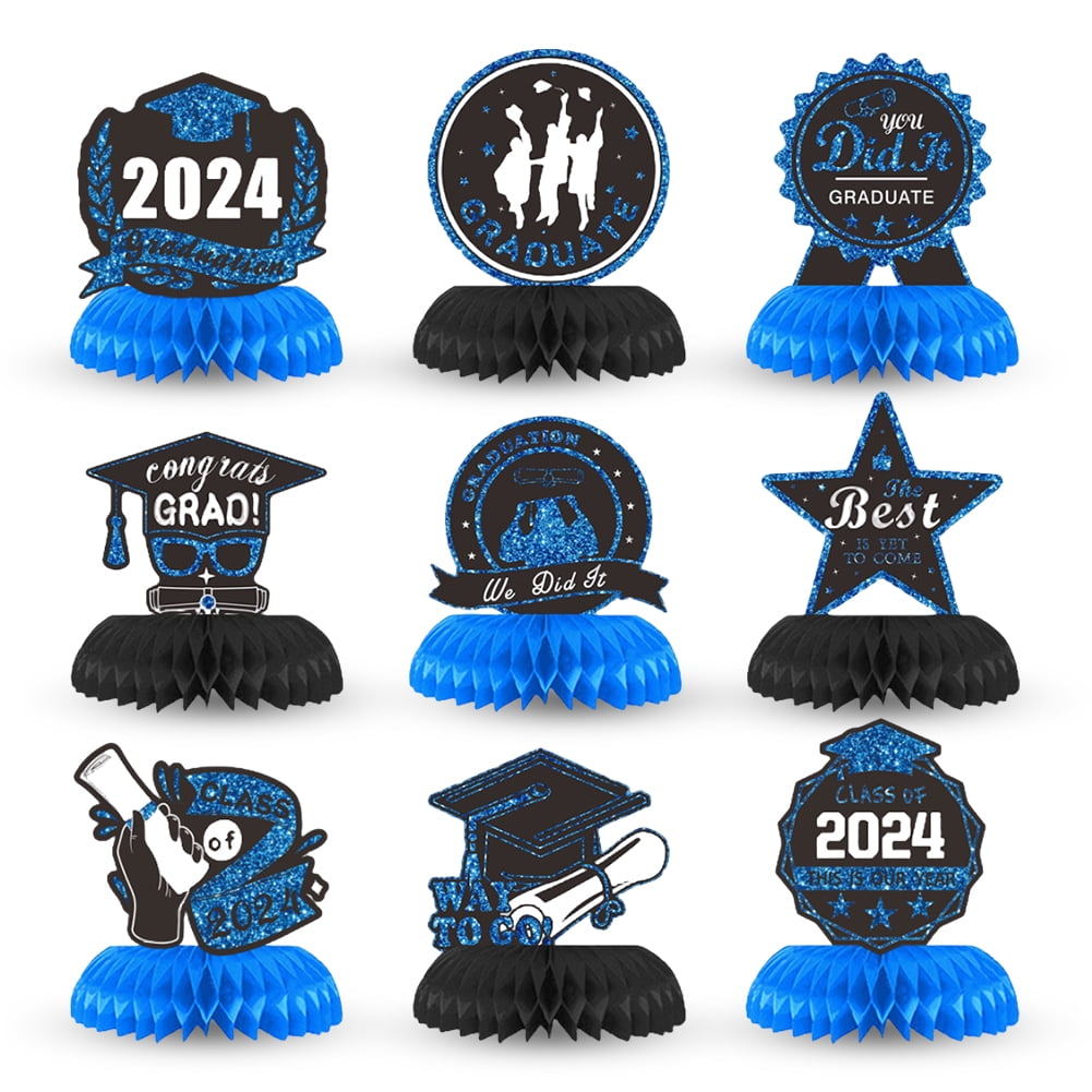 9Pcs Graduation Centerpieces for Tables 2024 Congrats Graduation ...