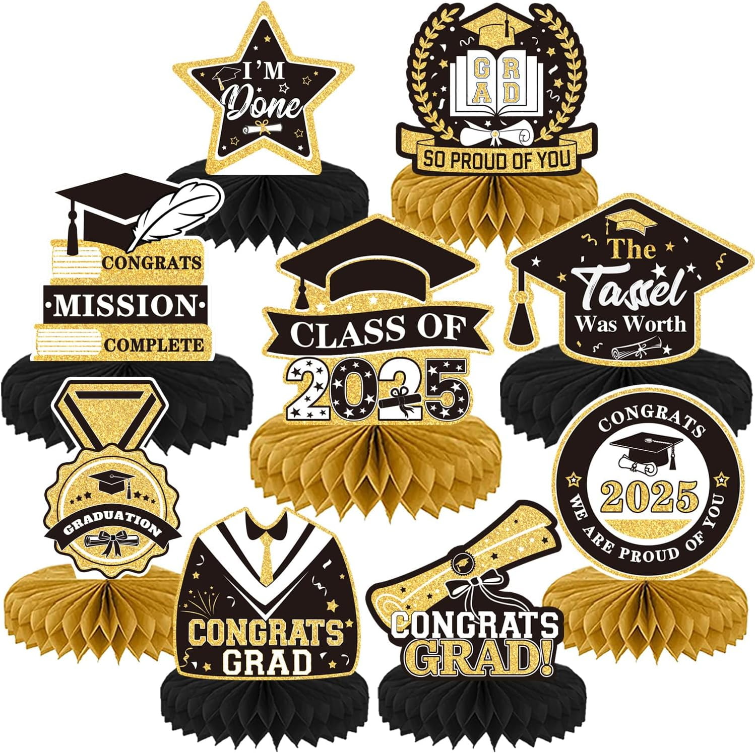 9Pcs Graduation Centerpieces for Tables 2025 - Graduation Table ...