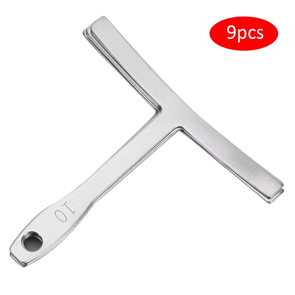 9Pcs Guitar Radius Gauge Stainless Steel T shape Ruler Fingerboard ...