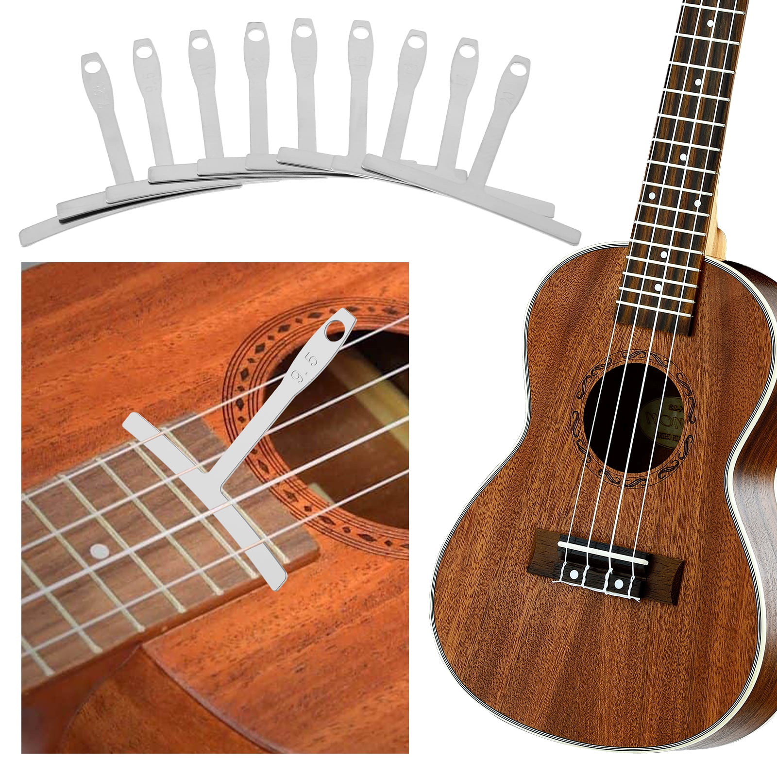 9Pcs Guitar Radius Gauge Stainless Steel Under String Radius T Shape ...