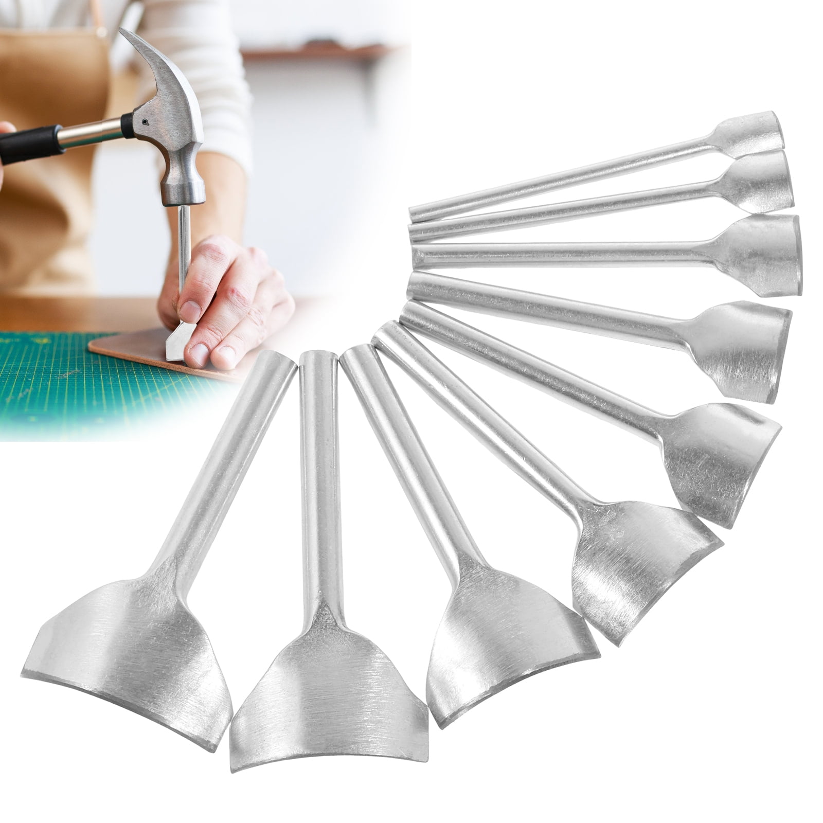 9Pcs Half Round Leather Punch 9 Sizes Steel Leather Corner Punch ...